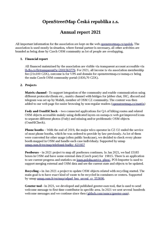 File:OSM Czechia 2021 report EN.pdf - OpenStreetMap Foundation