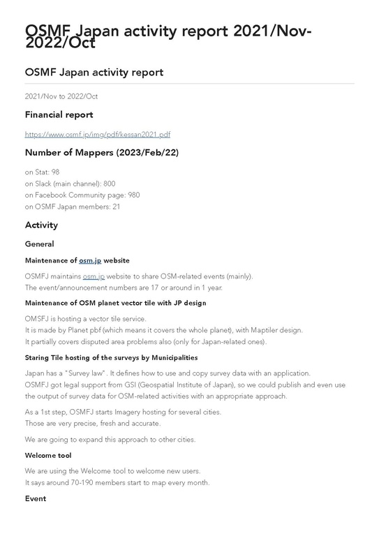File:OSMF Japan 2021 2022 report EN.pdf - OpenStreetMap Foundation